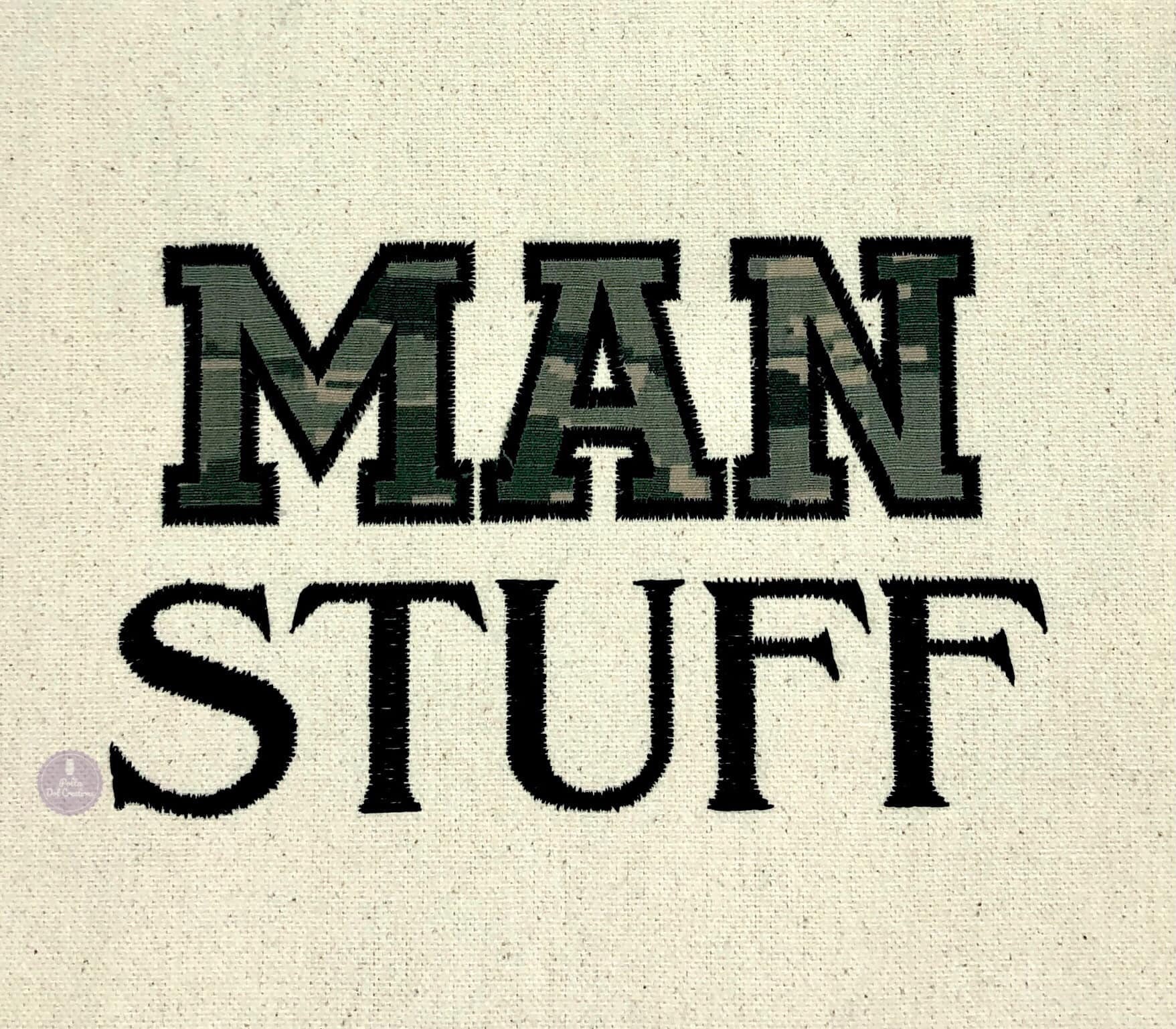 Man Stuff Applique Embroidery Design 5 Sizes Included DIGITAL | Etsy