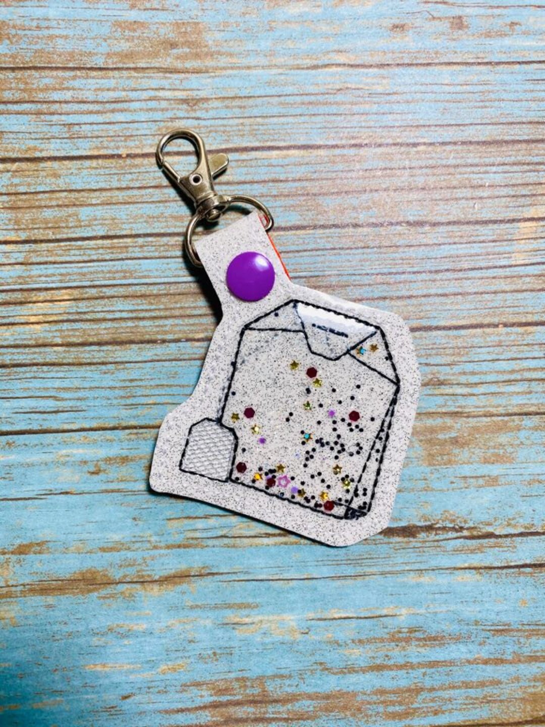 Tea Bag Applique Snap Tab Embroidery Design DIGITAL DOWNLOAD Machine ...