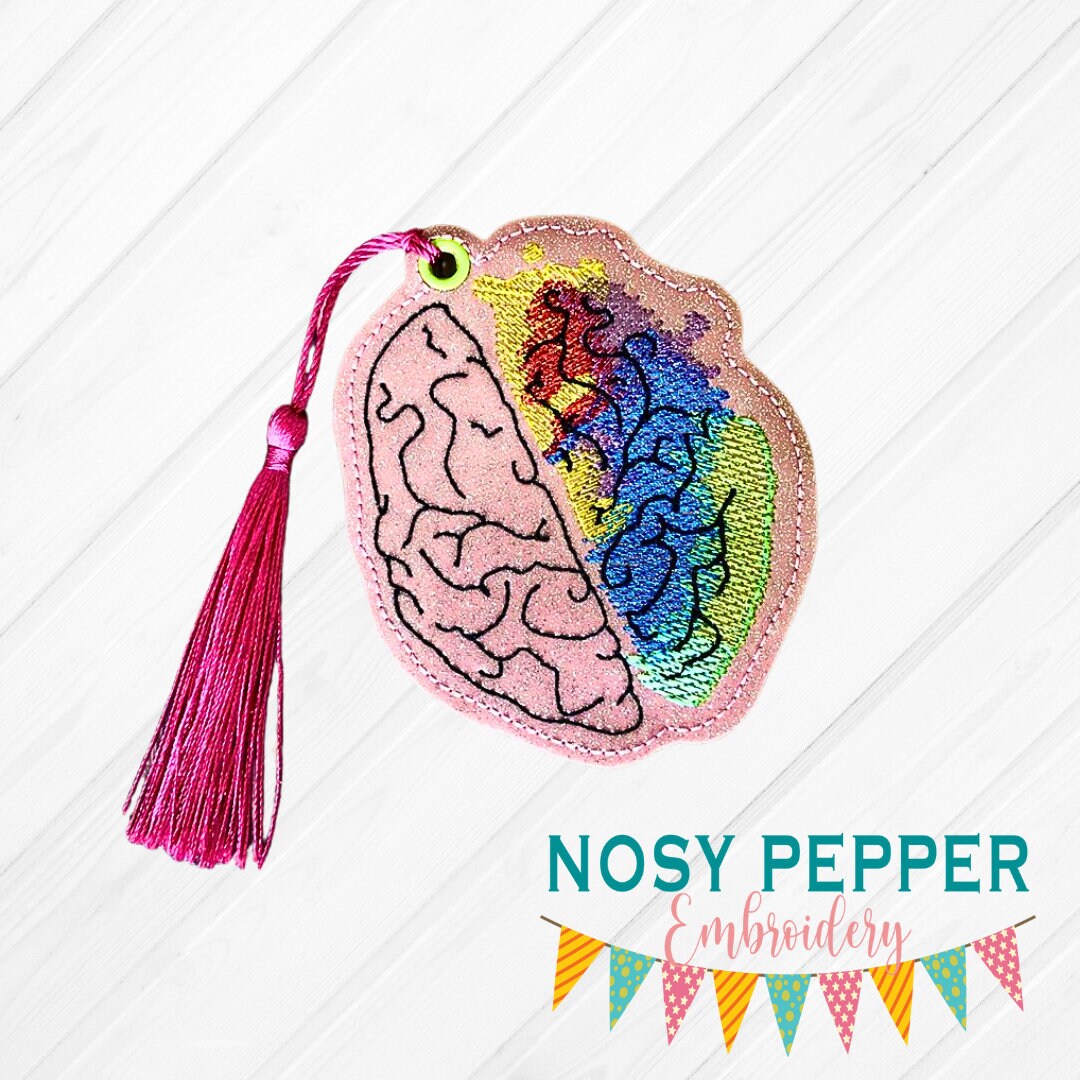 Creative Brain Bookmark Embroidery Design DIGITAL DOWNLOAD Machine ...