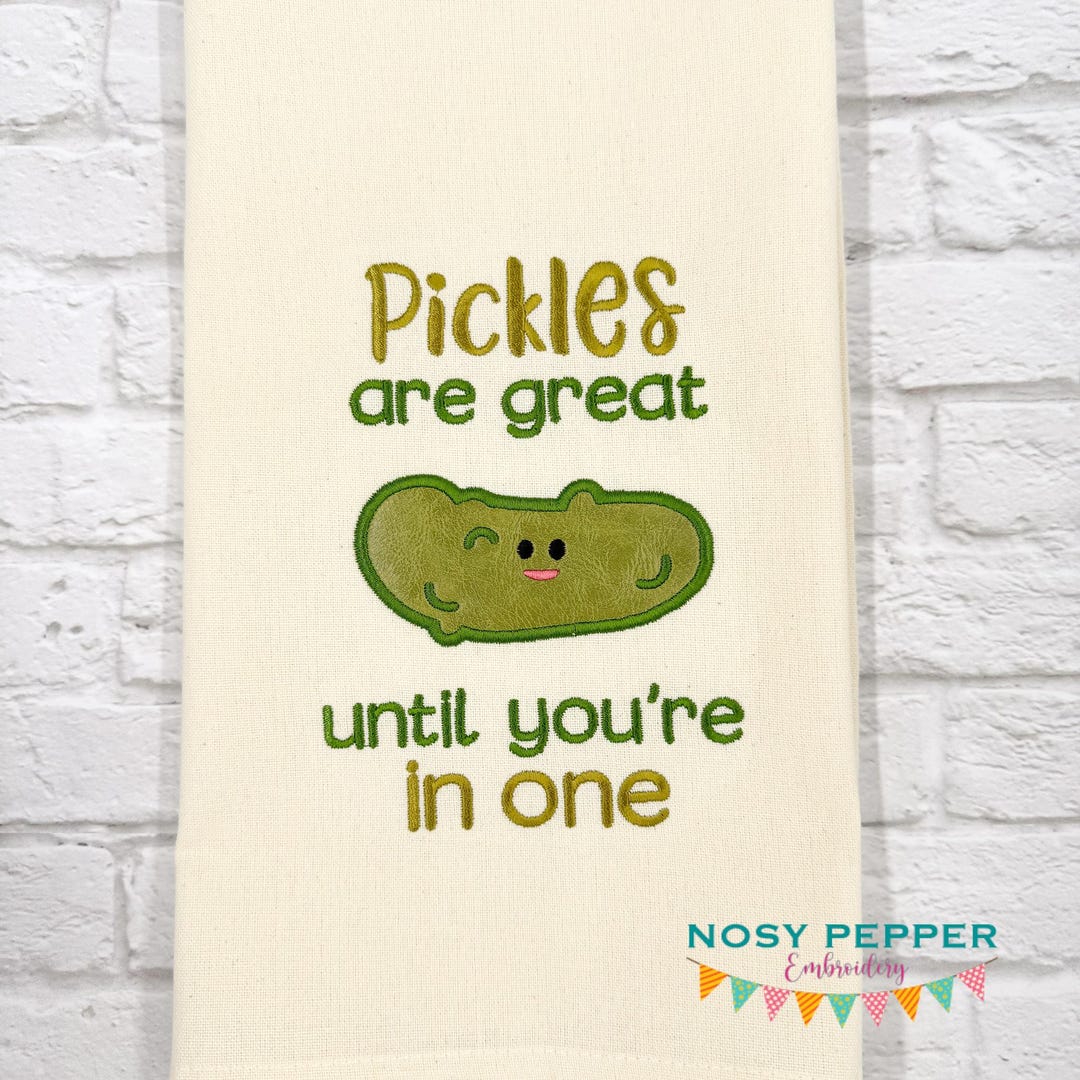 Pickles Are Great Applique Embroidery Design (digital Download) - Etsy
