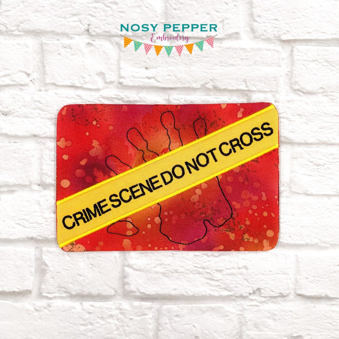 Crime Scene Applique Mug Rug Machine Embroidery Design (4 Sizes and 2 ...