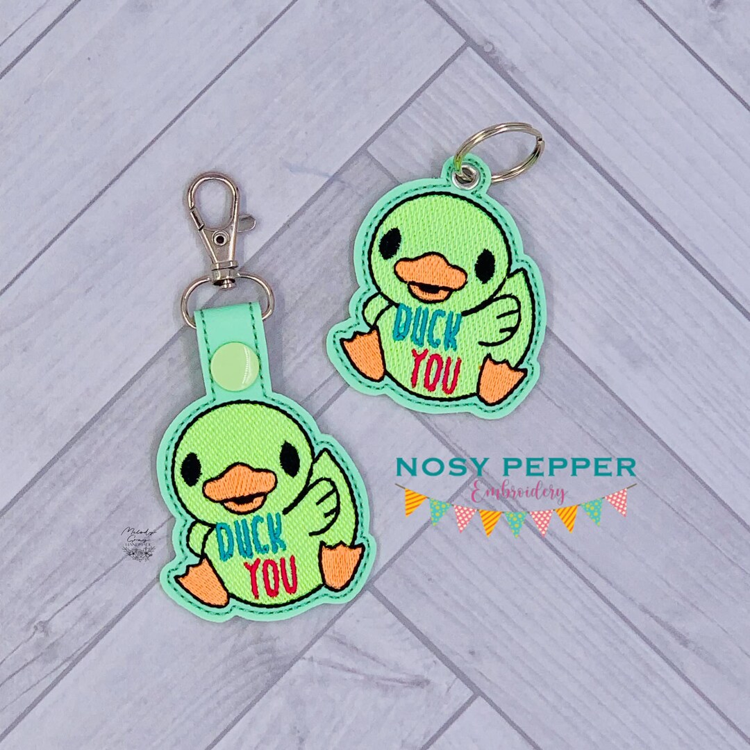 Duck You Snap Tab and Eyelet Fob Embroidery Design DIGITAL DOWNLOAD ...
