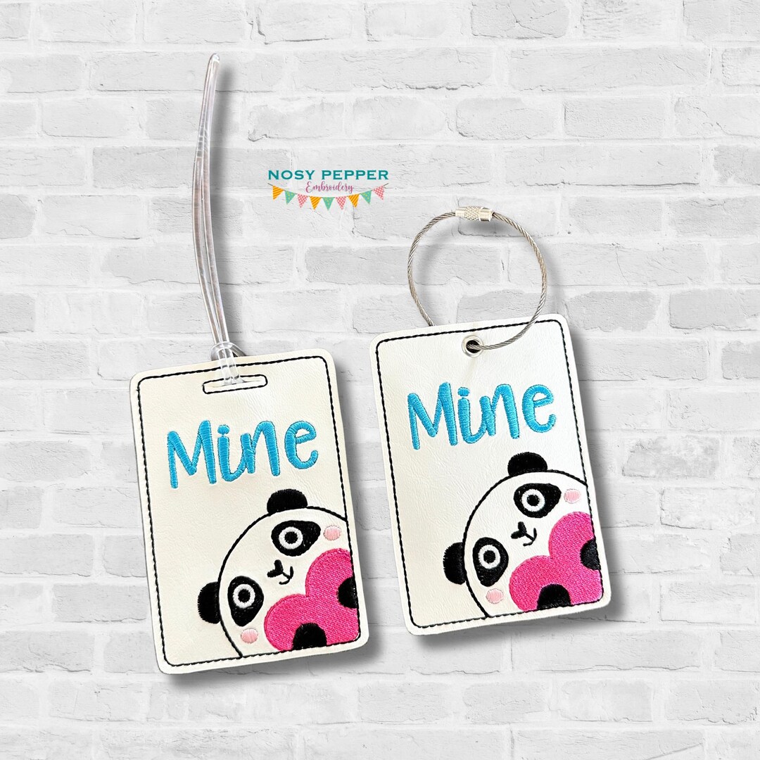 Mine Luggage Tag Set Machine Embroidery Design Digital Download - Etsy