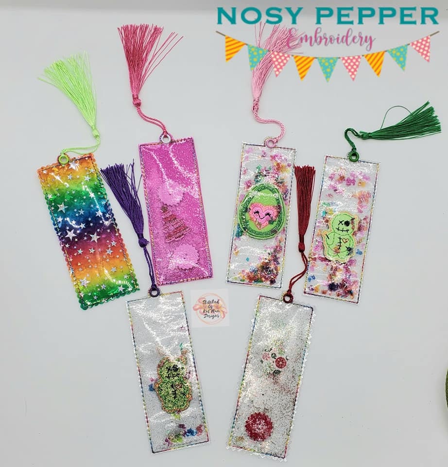 Clear Vinyl ITH Bookmark Embroidery Design 5x7 Hoop DIGITAL - Etsy