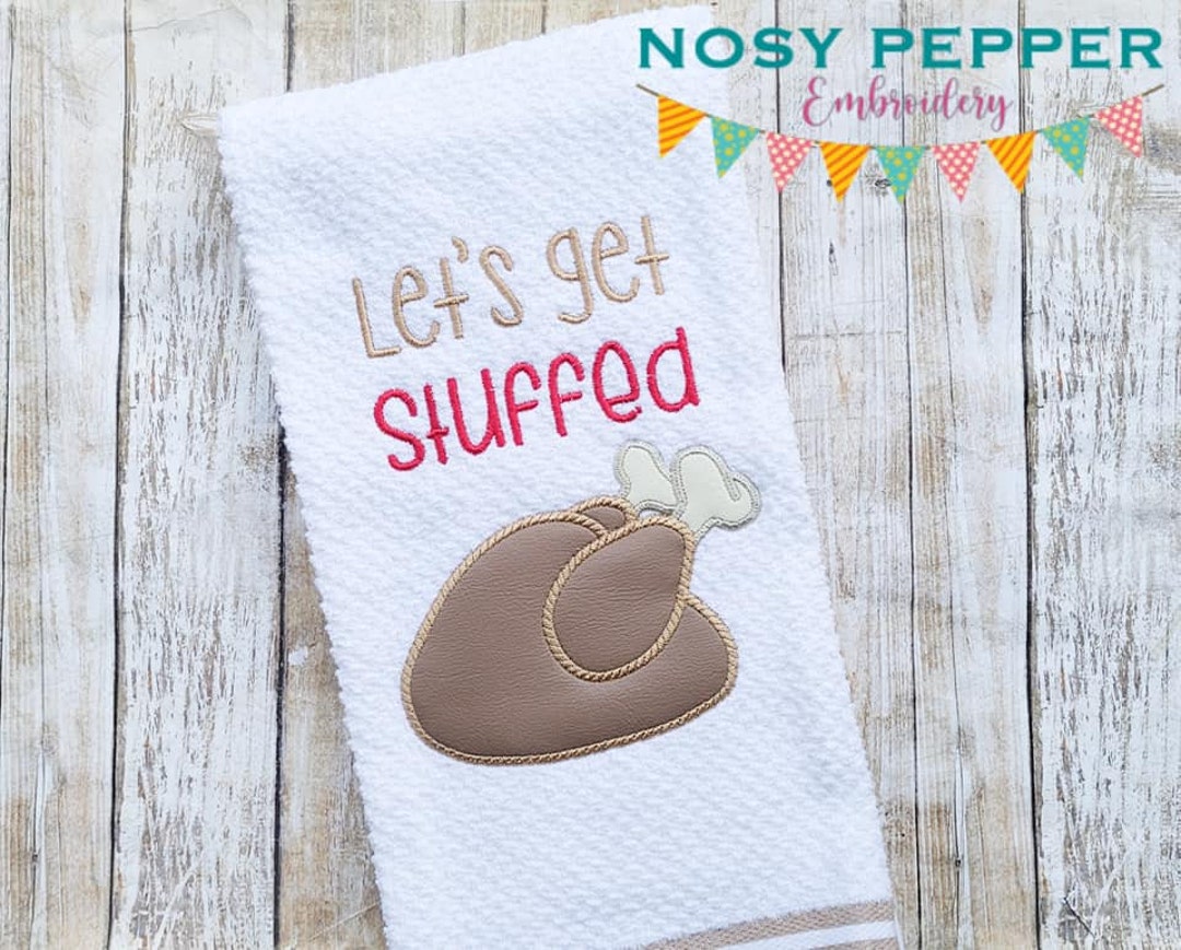 Lets Get Stuffed Applique Thanksgiving Machine Embroidery Design 4 ...