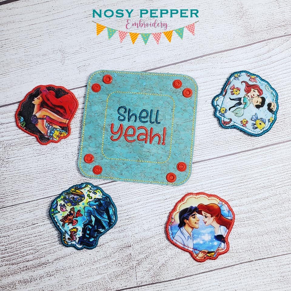 Shell Wipe Set Embroidery Designs in the Hoop includes 2 - Etsy