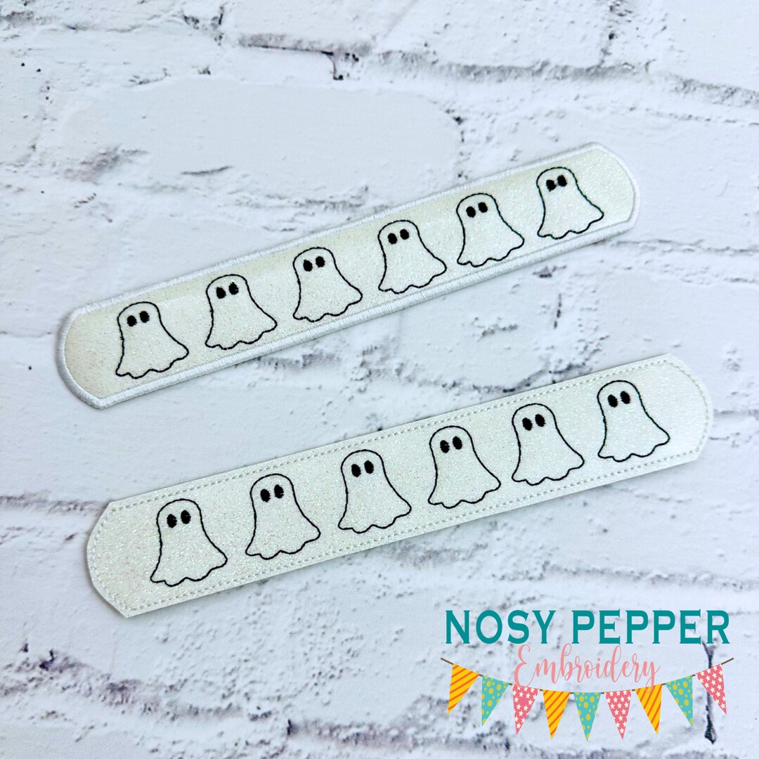 Ghost Slap Bracelet Machine Embroidery File 6x10 Hoop single and Multi ...