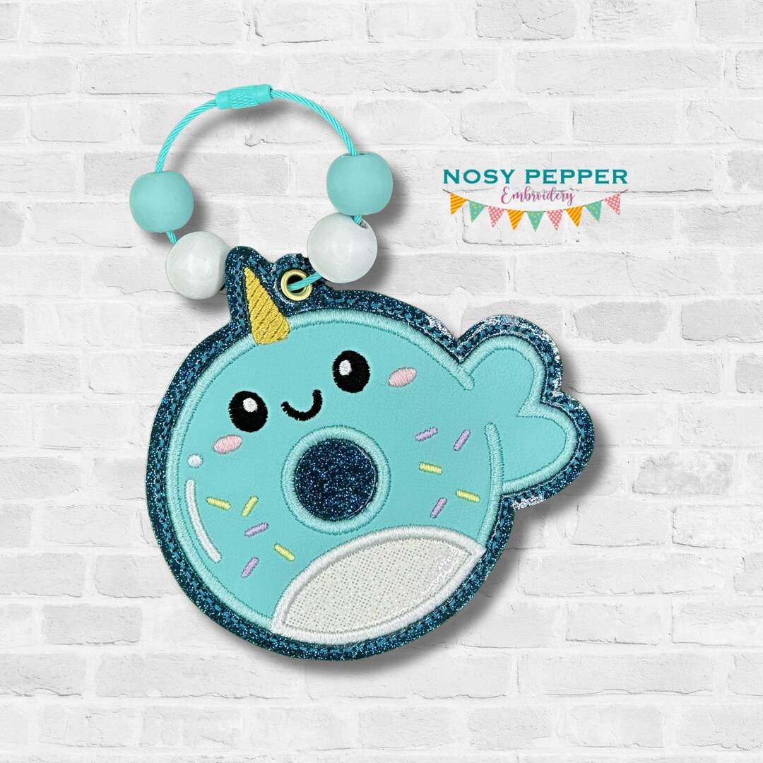 Narwhal Donut Applique Bookmark/ornament/bag Tag Machine Embroidery Design DIGITAL DOWNLOAD - Etsy