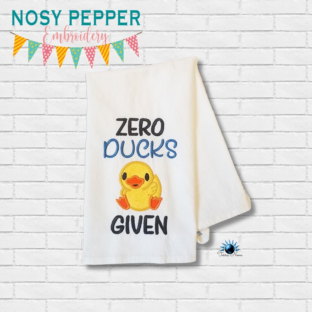 Zero Ducks Given Applique Machine Embroidery Design 4 Sizes Included ...