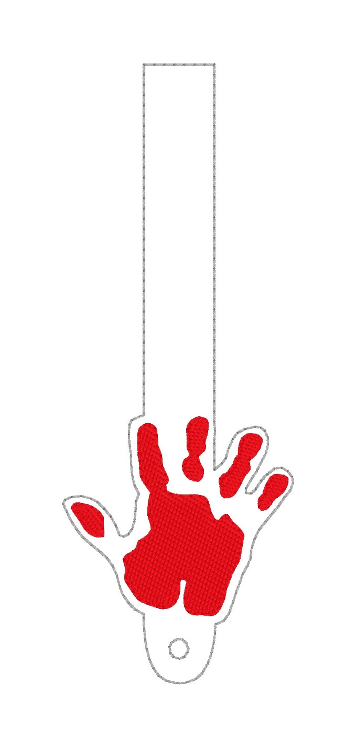 Bloody Hand Wallet Tab in the Hoop Embroidery Design DIGITAL - Etsy