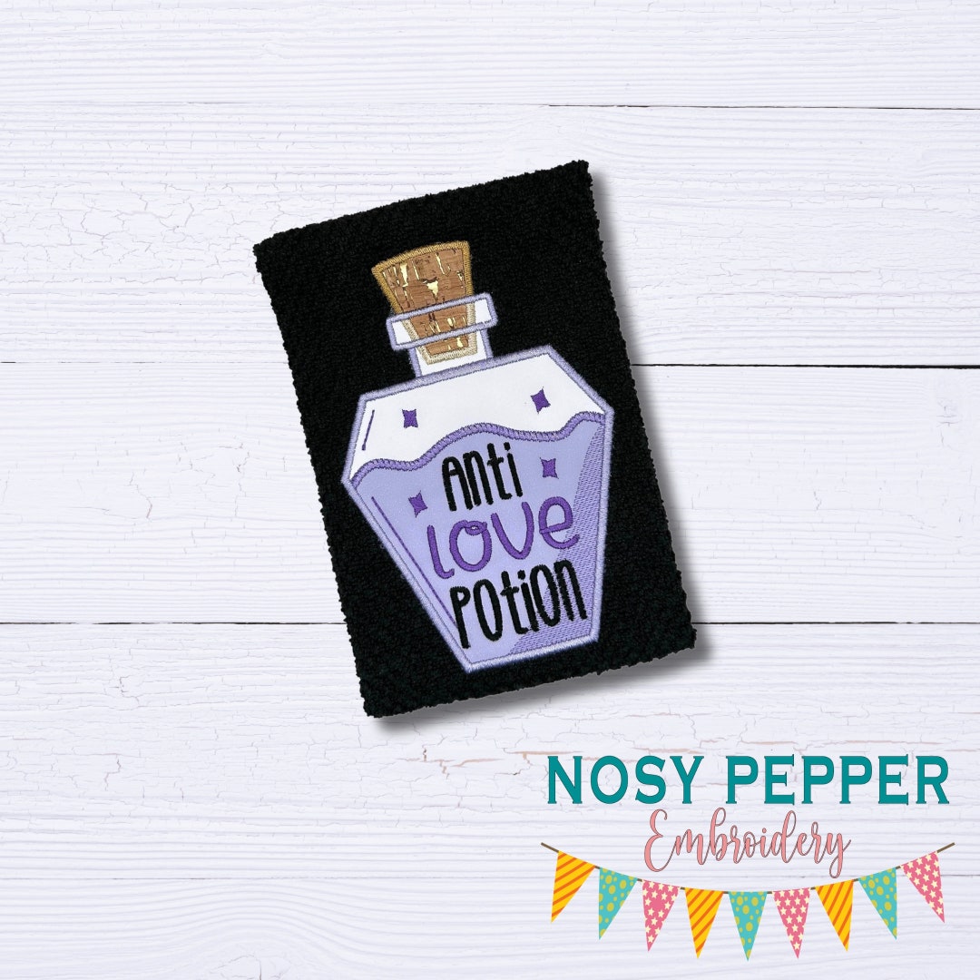 Anti-love Potion Applique Machine Embroidery Design (4 Sizes Included ...