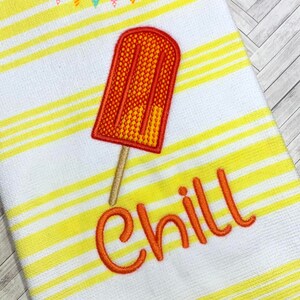 Chill Popsicle Embroidery Design, Applique & Sketch Fill (digital ...