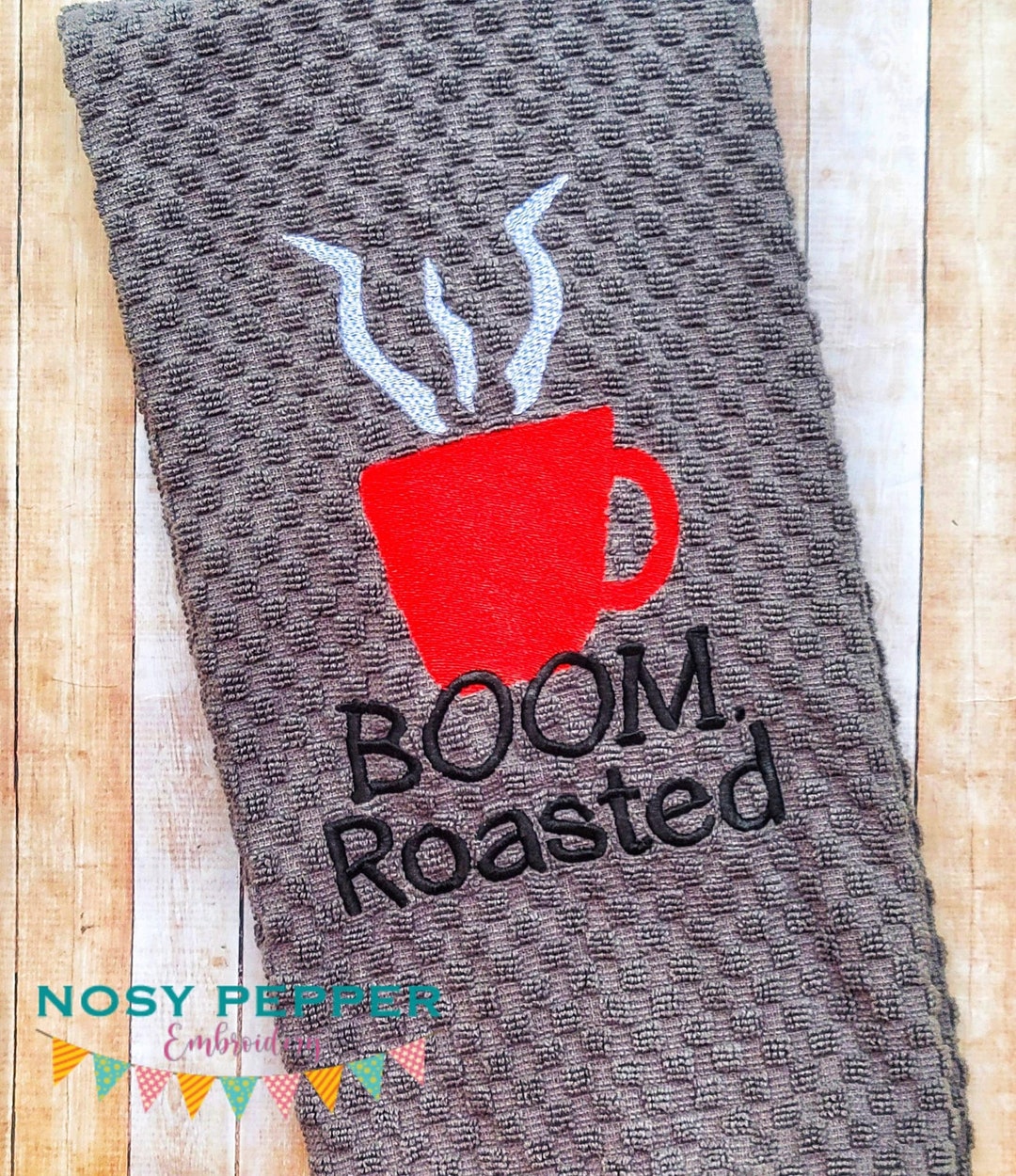 Boom Roasted Embroidery Design 4 Sizes Included DIGITAL DOWNLOAD - Etsy