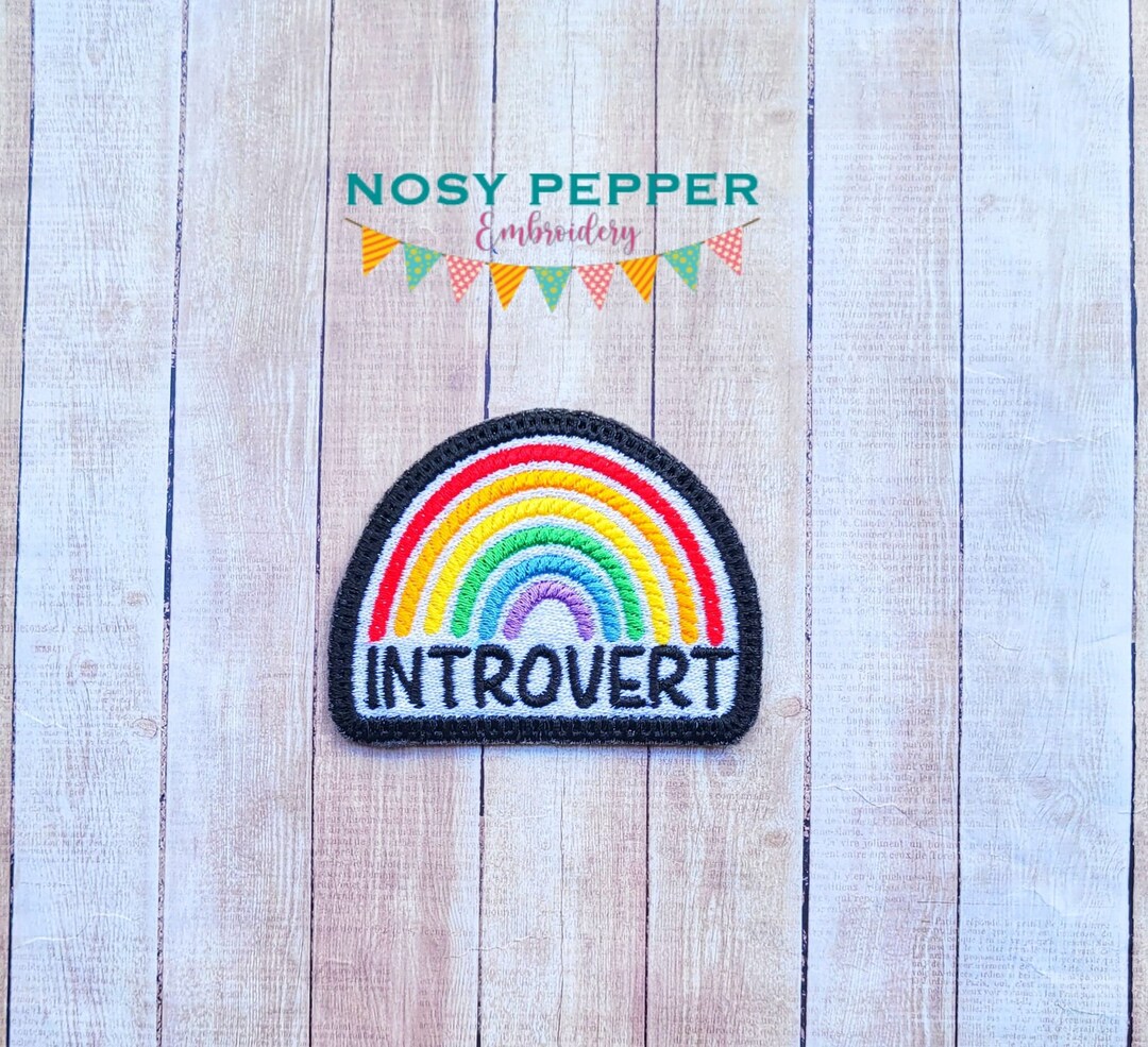 Introvert Patch Embroidery Design (2 Sizes Included) DIGITAL DOWNLOAD ...