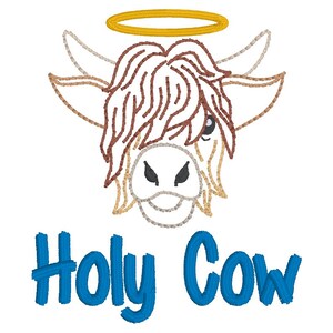 Holy Cow Embroidery Design 5 Sizes Included DIGITAL DOWNLOAD - Etsy
