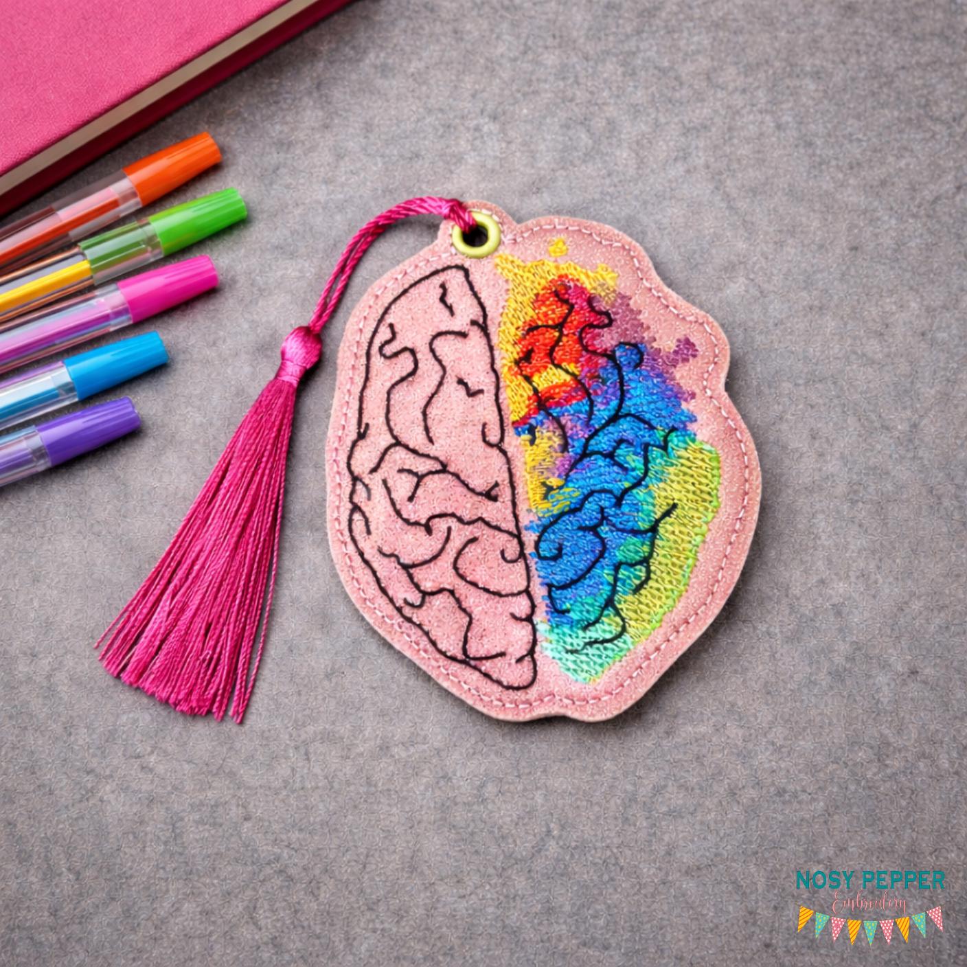 Creative Brain Bookmark Embroidery Design DIGITAL DOWNLOAD Machine ...