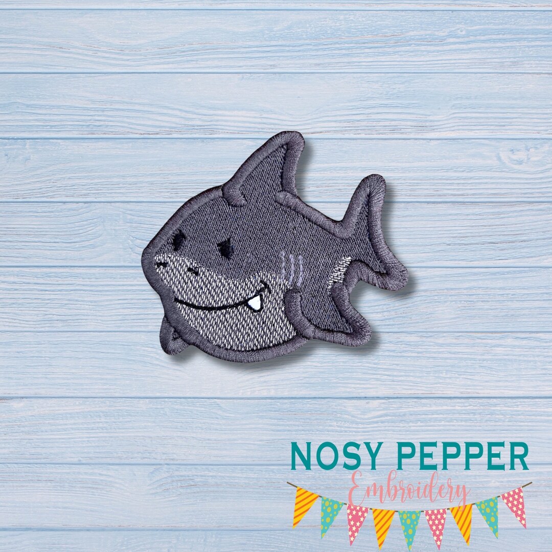 Shark Patch Machine Embroidery Design (2 Sizes Included) DIGITAL ...