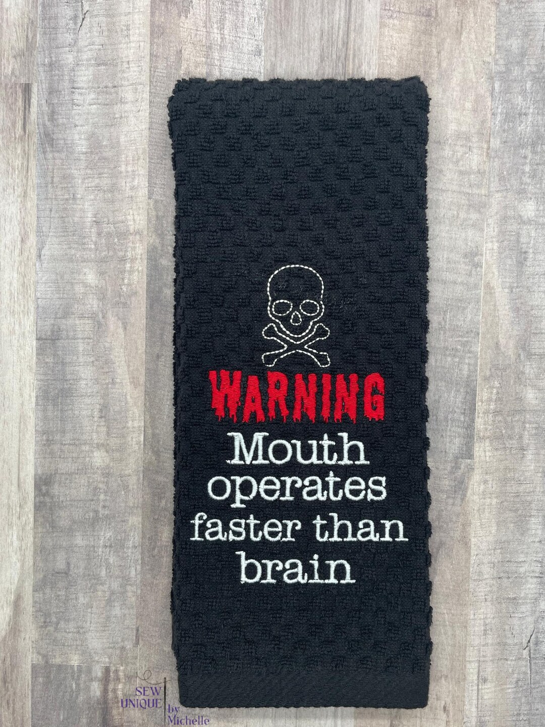 Warning Mouth Operates Faster Than Brain Embroidery Design (4 Sizes ...