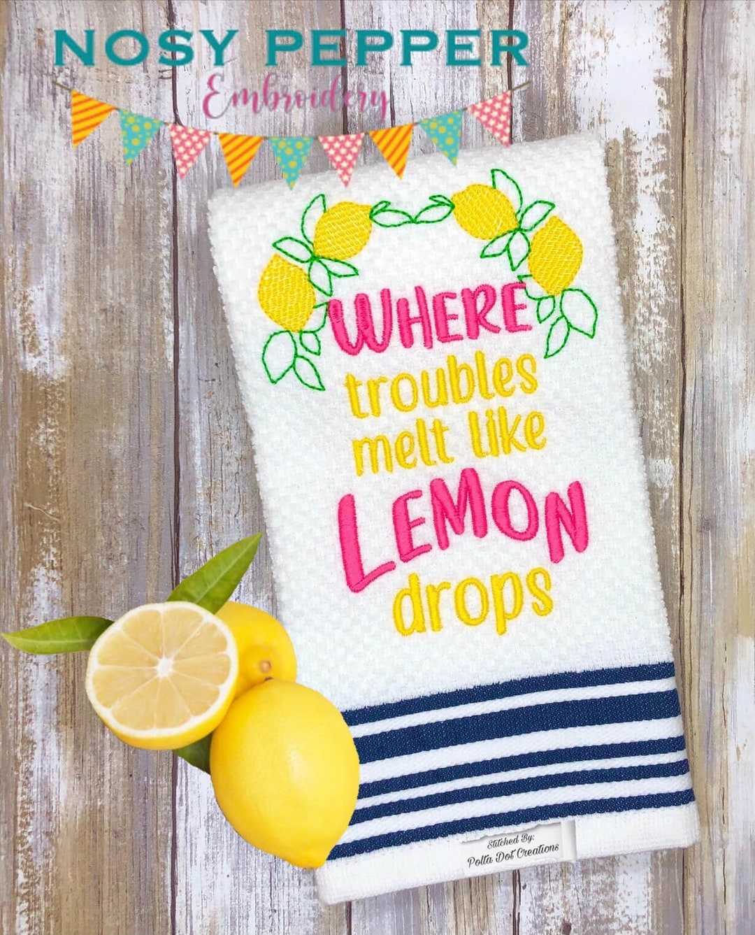 Lemon Drops Embroidery Design 5 Sizes Included DIGITAL DOWNLOAD Machine ...