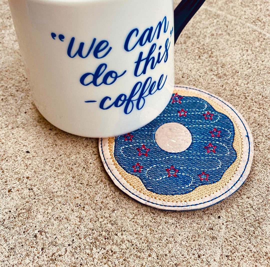 Patriotic Doughnut Coaster DIGITAL DOWNLOAD Machine Embroidery - Etsy