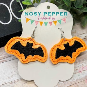 Bat in the Hoop Earrings Embroidery Pattern DIGITAL DOWNLOAD Machine ...