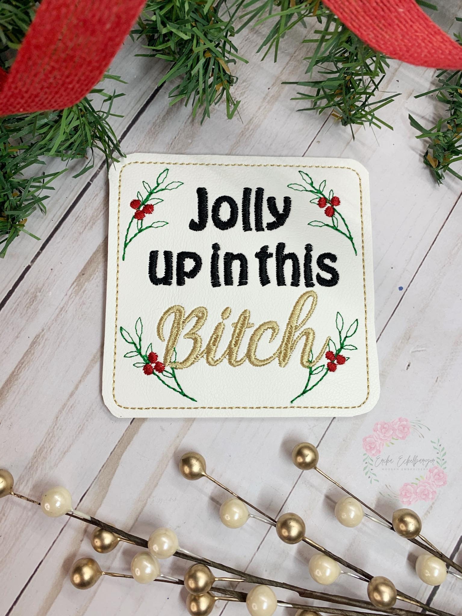 Snarky Christmas Coaster Set of 4 Embroidery Designs DIGITAL DOWNLOAD ...