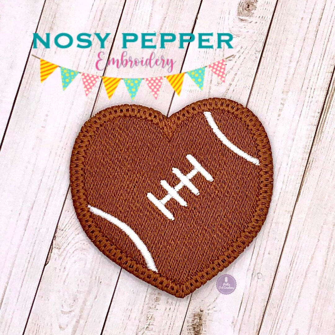 Football Heart Patch (2 Sizes Included) DIGITAL DOWNLOAD - Etsy