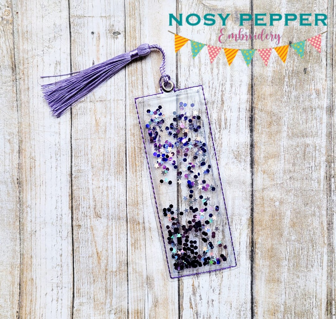 Clear Vinyl ITH Bookmark Embroidery Design 5x7 Hoop DIGITAL DOWNLOAD ...