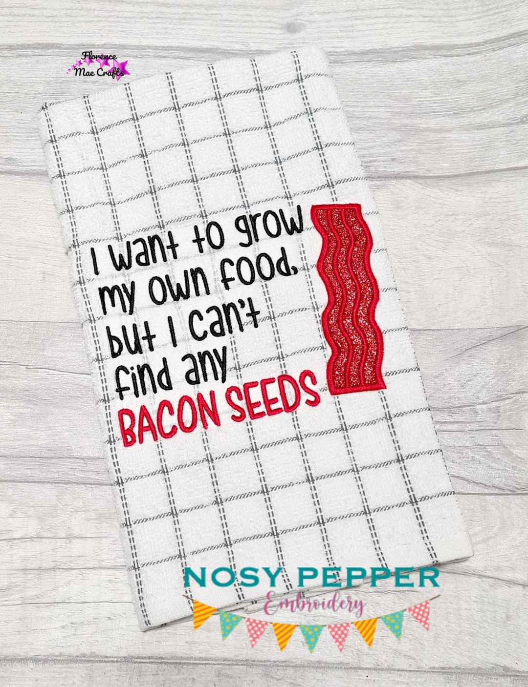 Bacon Seeds Applique Embroidery Design 4 Sizes Included DIGITAL ...