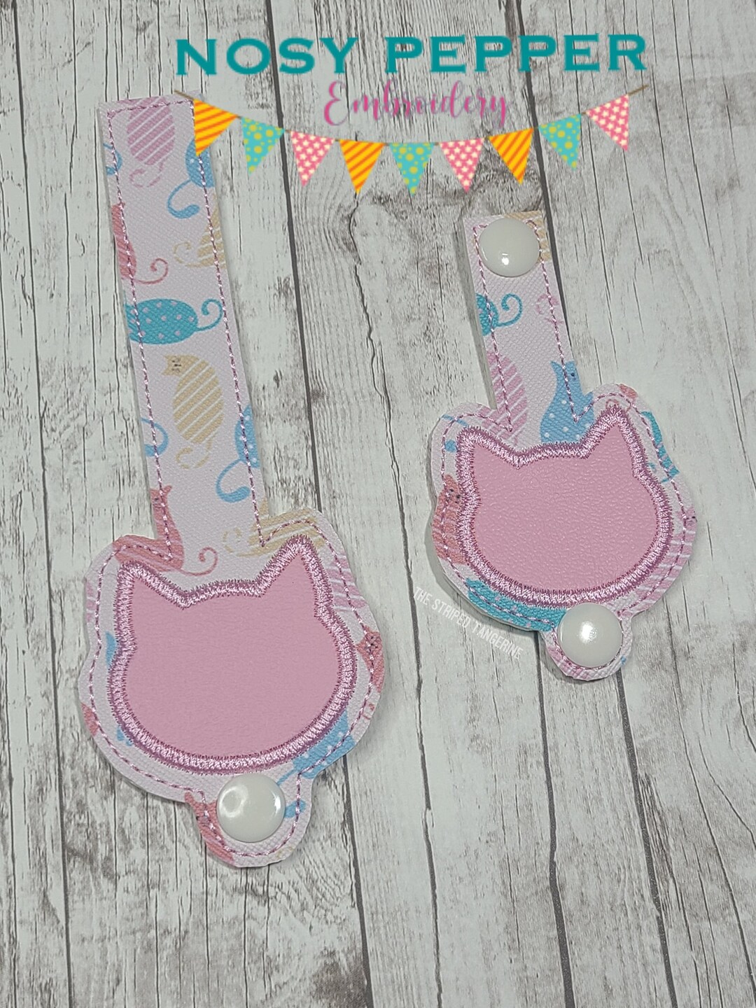 Cat Applique Wallet Tab in the Hoop Embroidery Design DIGITAL DOWNLOAD ...