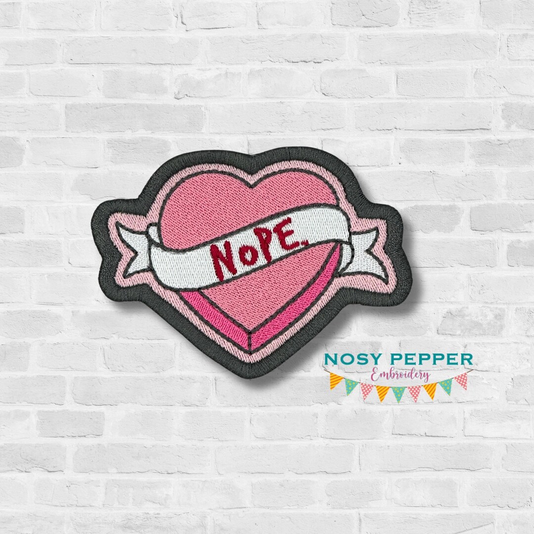 Nope Patch Machine Embroidery Design (2 Sizes Included) DIGITAL DOWNLOAD - Etsy