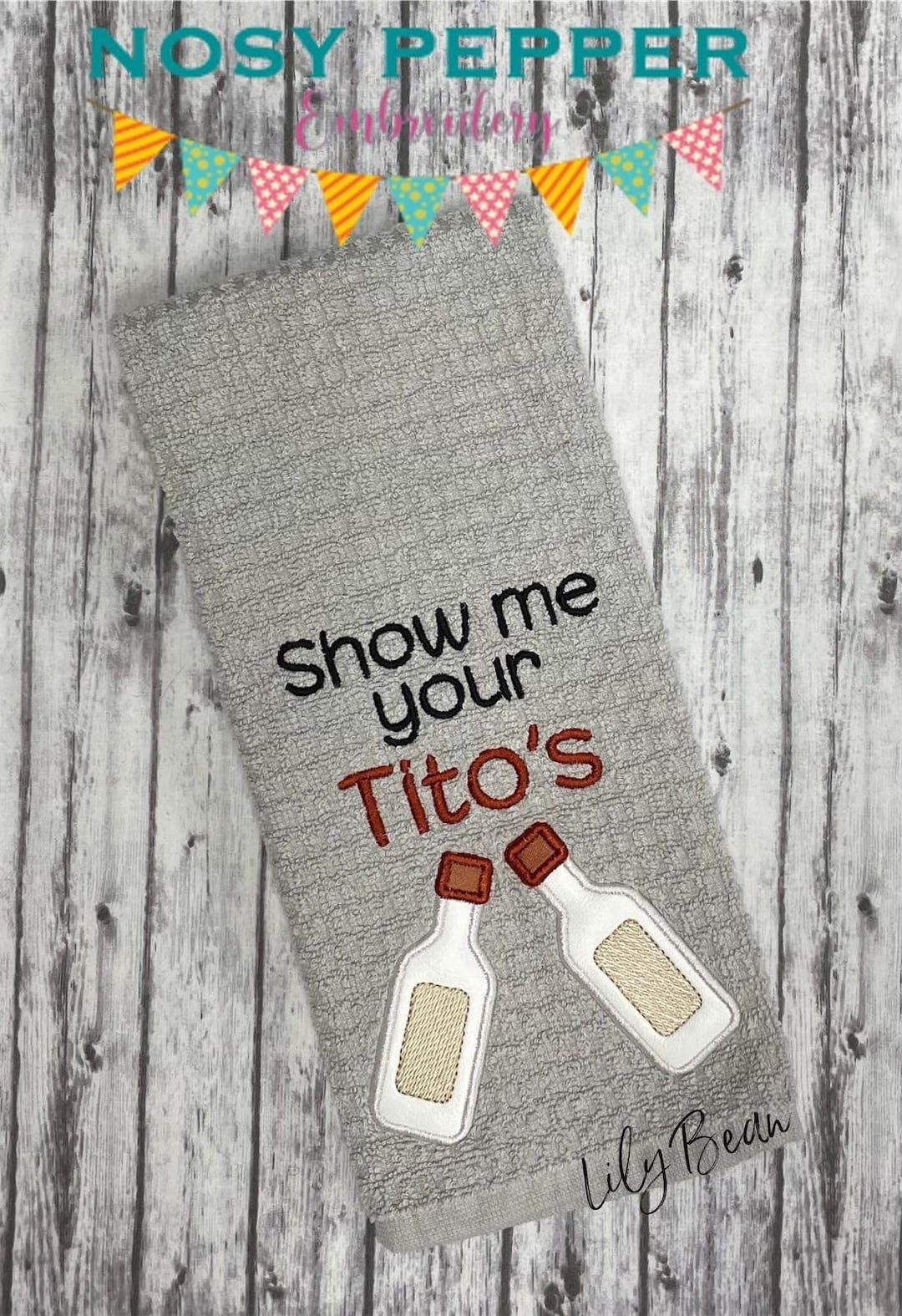 Show Me Your Tito's Applique Embroidery Design 4 Sizes Included DIGITAL ...