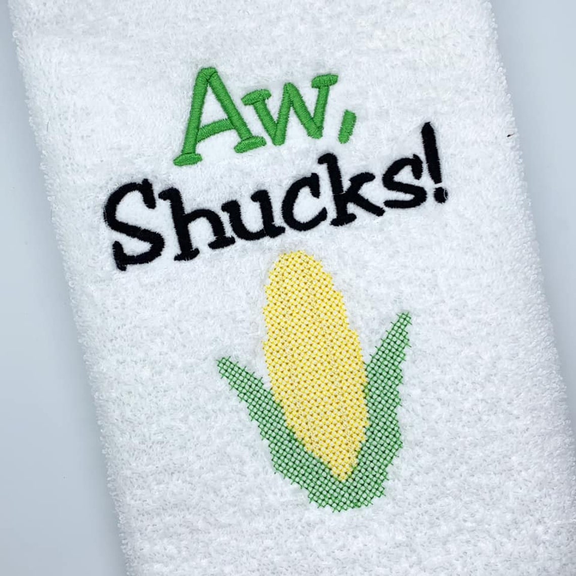 Aw Shucks Embroidery Design 5 Sizes Included DIGITAL DOWNLOAD Machine ...