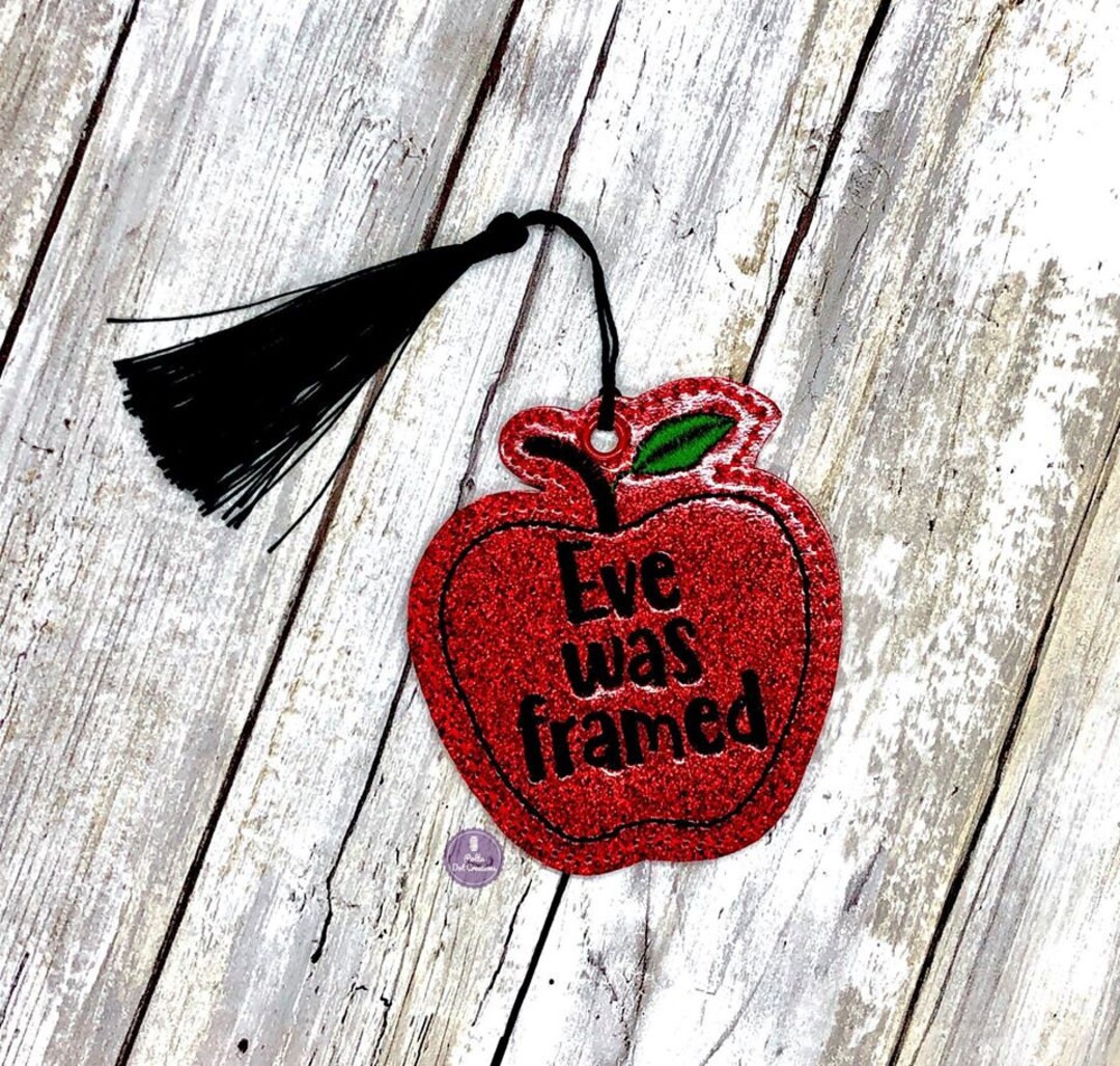 Eve Was Framed Embroidery Book Mark Design DIGITAL DOWNLOAD 4x4 Hoop - Etsy