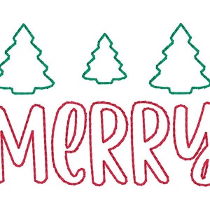 Merry Raw Edge Applique Machine Embroidery Design (6 Sizes Included ...