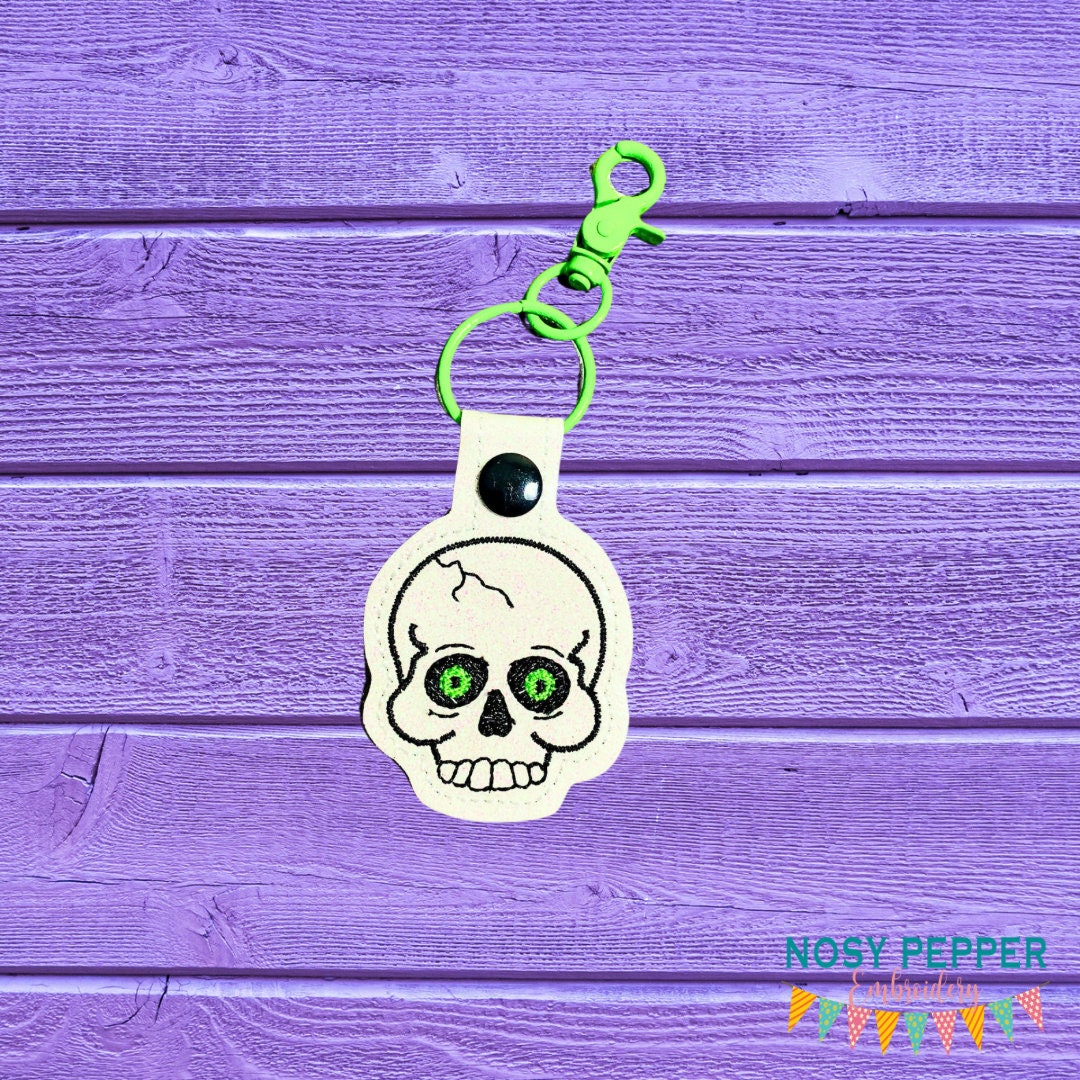 Skull Eye Snap Tab Embroidery Design DIGITAL DOWNLOAD Machine ...