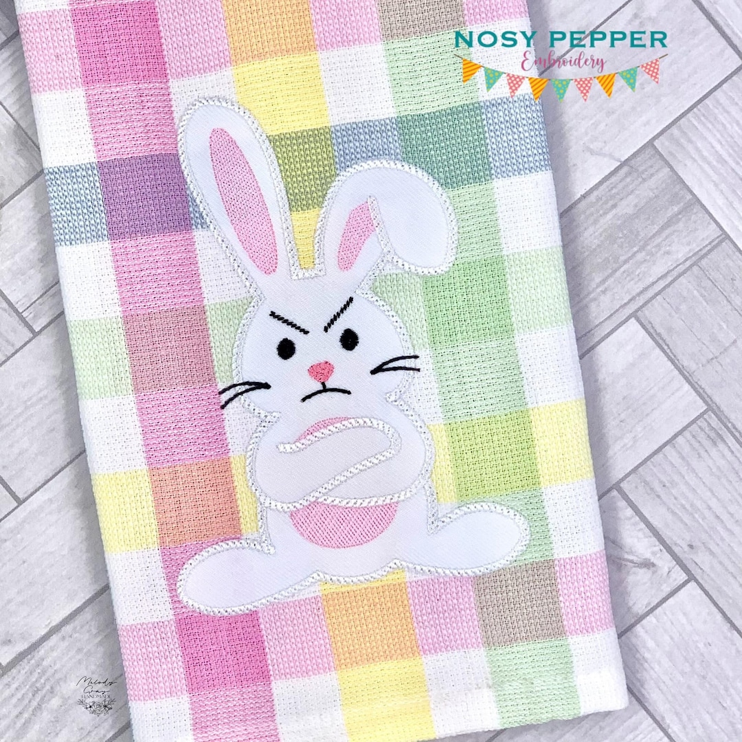 Grumpy Bunny Applique Embroidery Design 5 Sizes Included DIGITAL ...