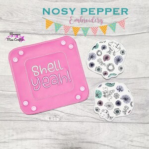 Shell Wipe Set Embroidery Designs in the Hoop (includes 2 Sizes of ...