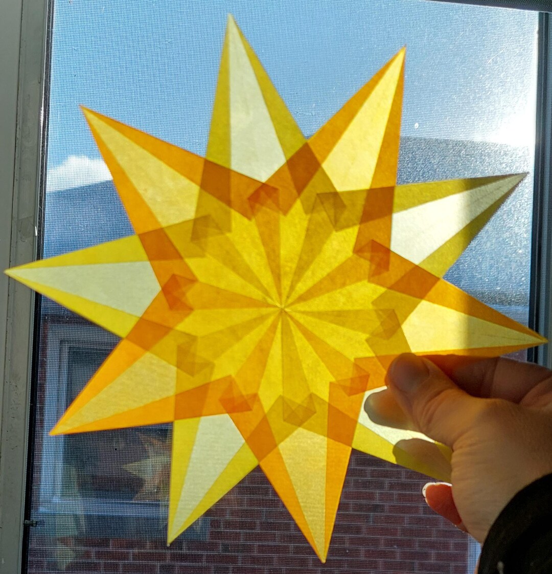 No. 15 - 10 Pointed Sun Star - Yellow & Golden Yellow - Etsy