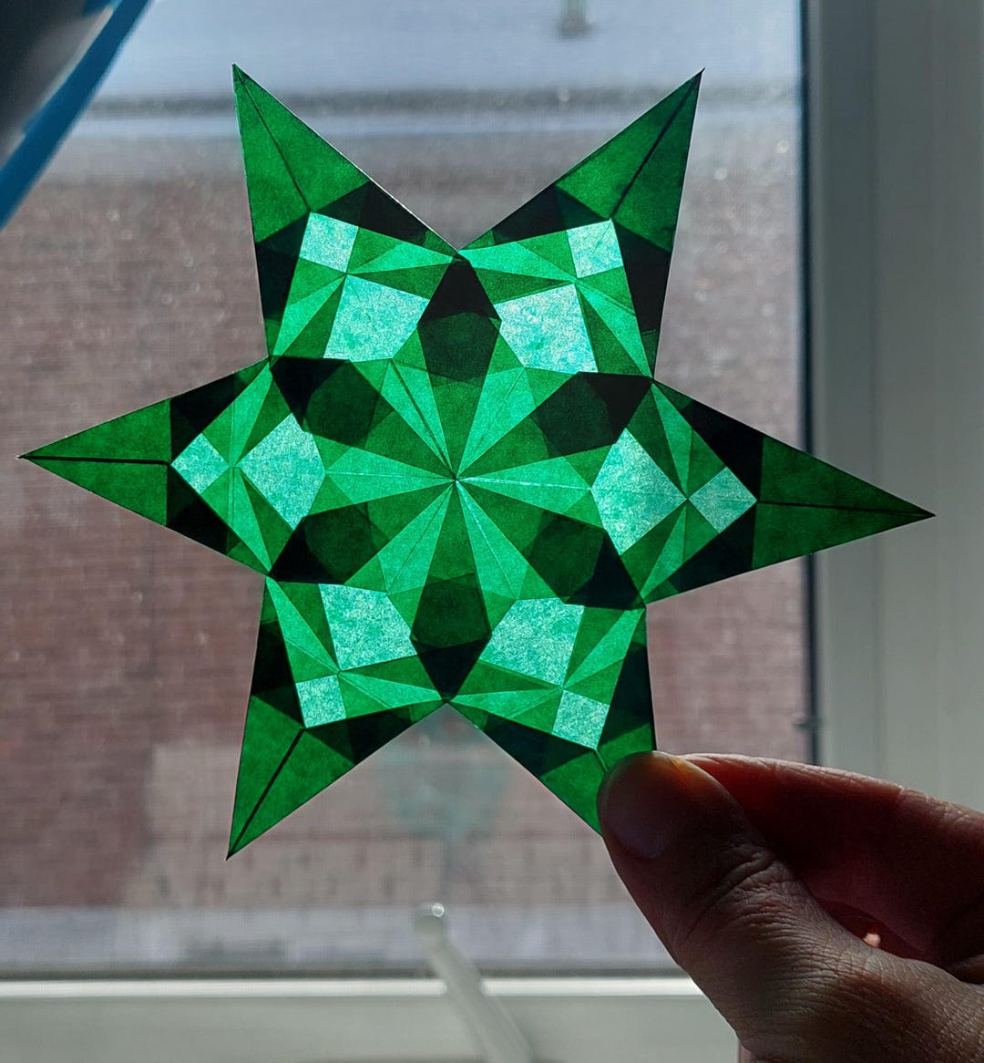 No. 6 - 6 Point Window Star - Paper Suncatcher Window Decoration - Etsy