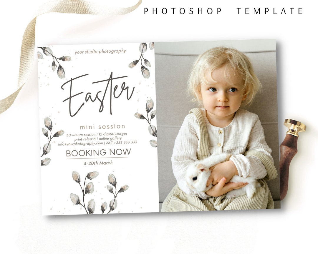Easter Mini Session Photography Ads Template Editable in Photoshop ...