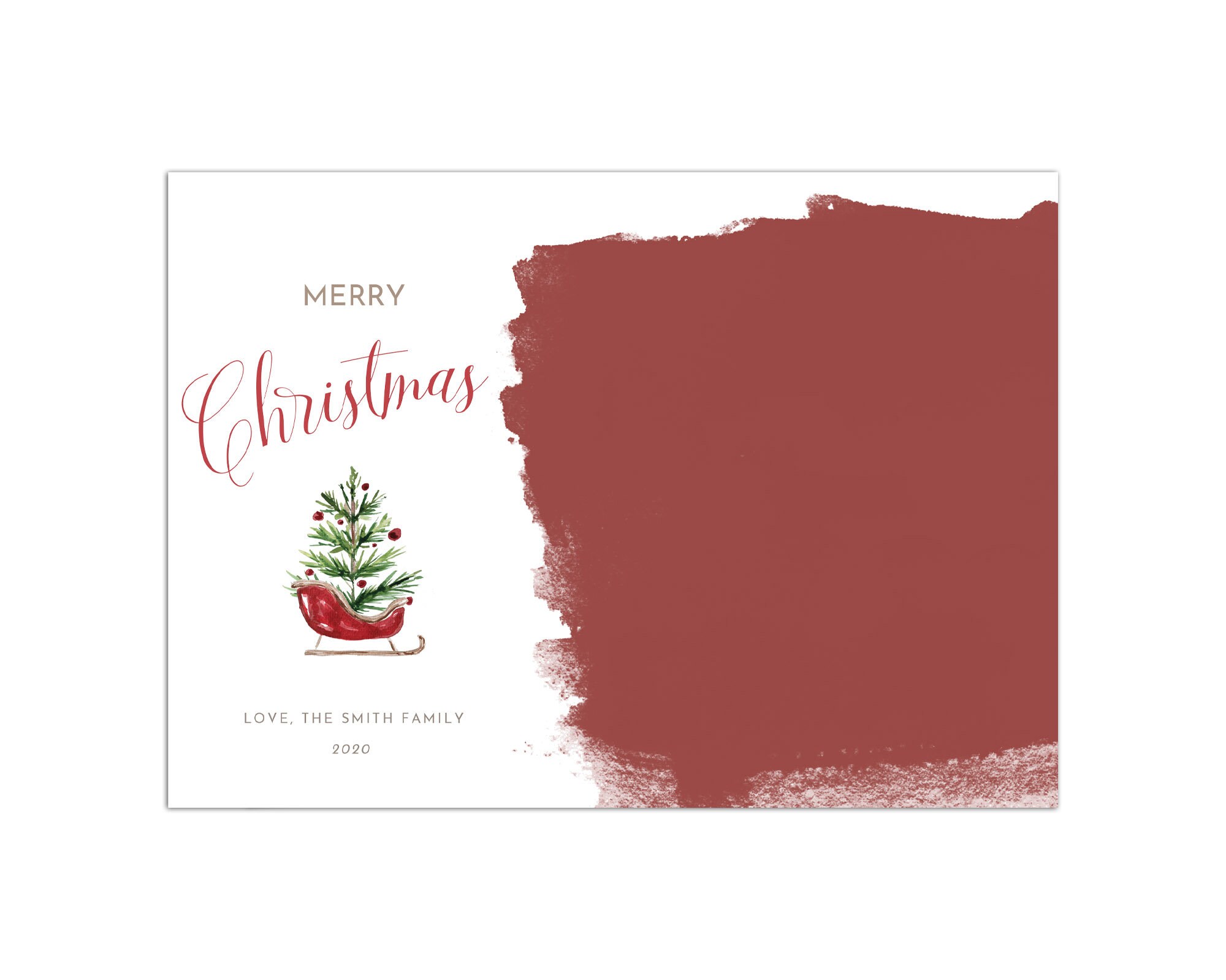 Holiday Card PSD, Editable Christmas Photo Card Template Printable Xmas ...