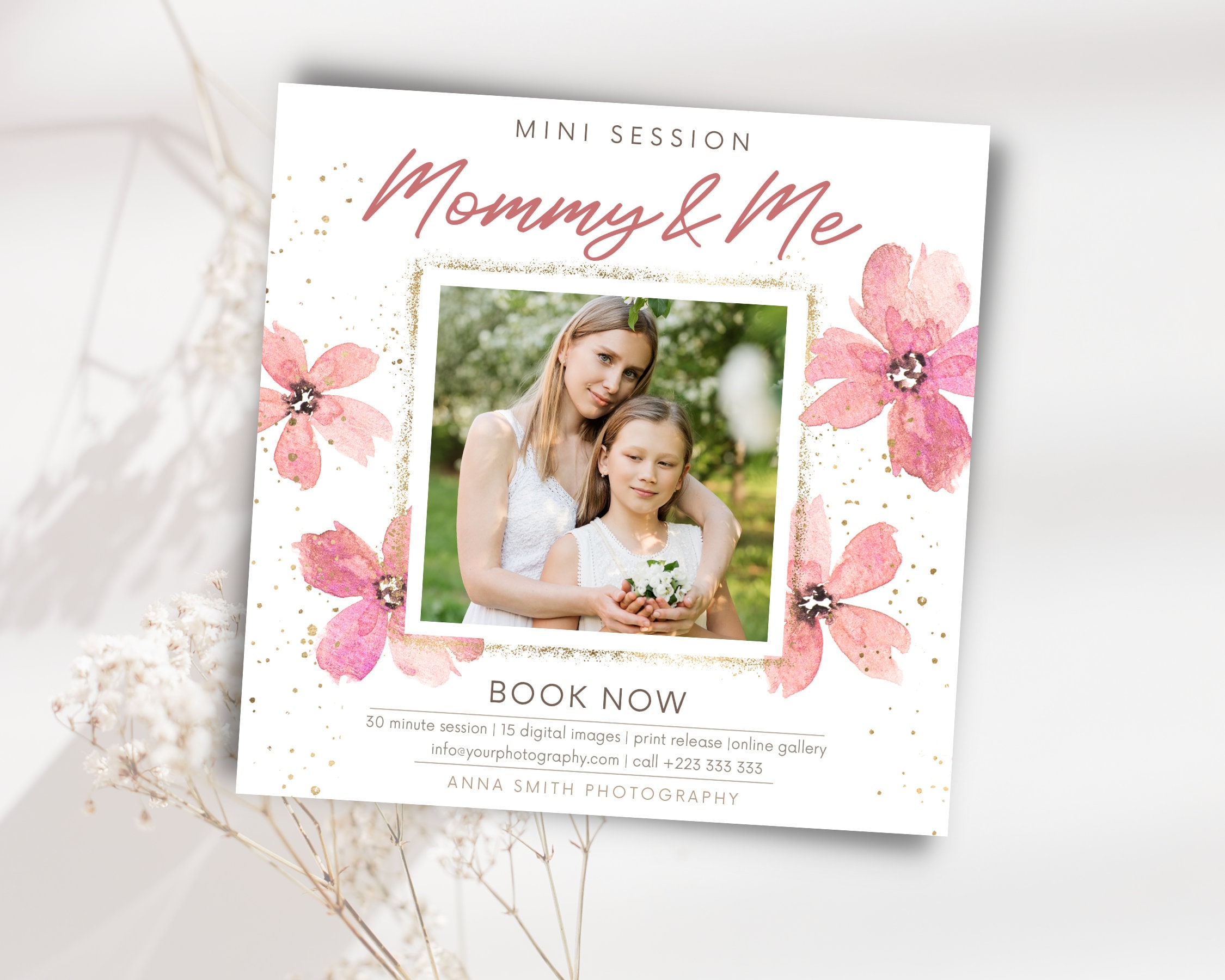 Mommy and Me Photography Flyer PSD Marketing,mothers Day Mini Session ...