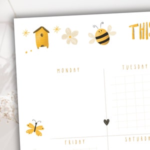 Honey Bee Weekly Planner: Printable Cottagecore Planner (digital ...