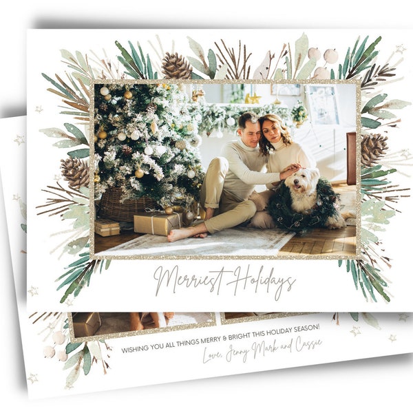 Christmas Card Template Horizontal - Etsy
