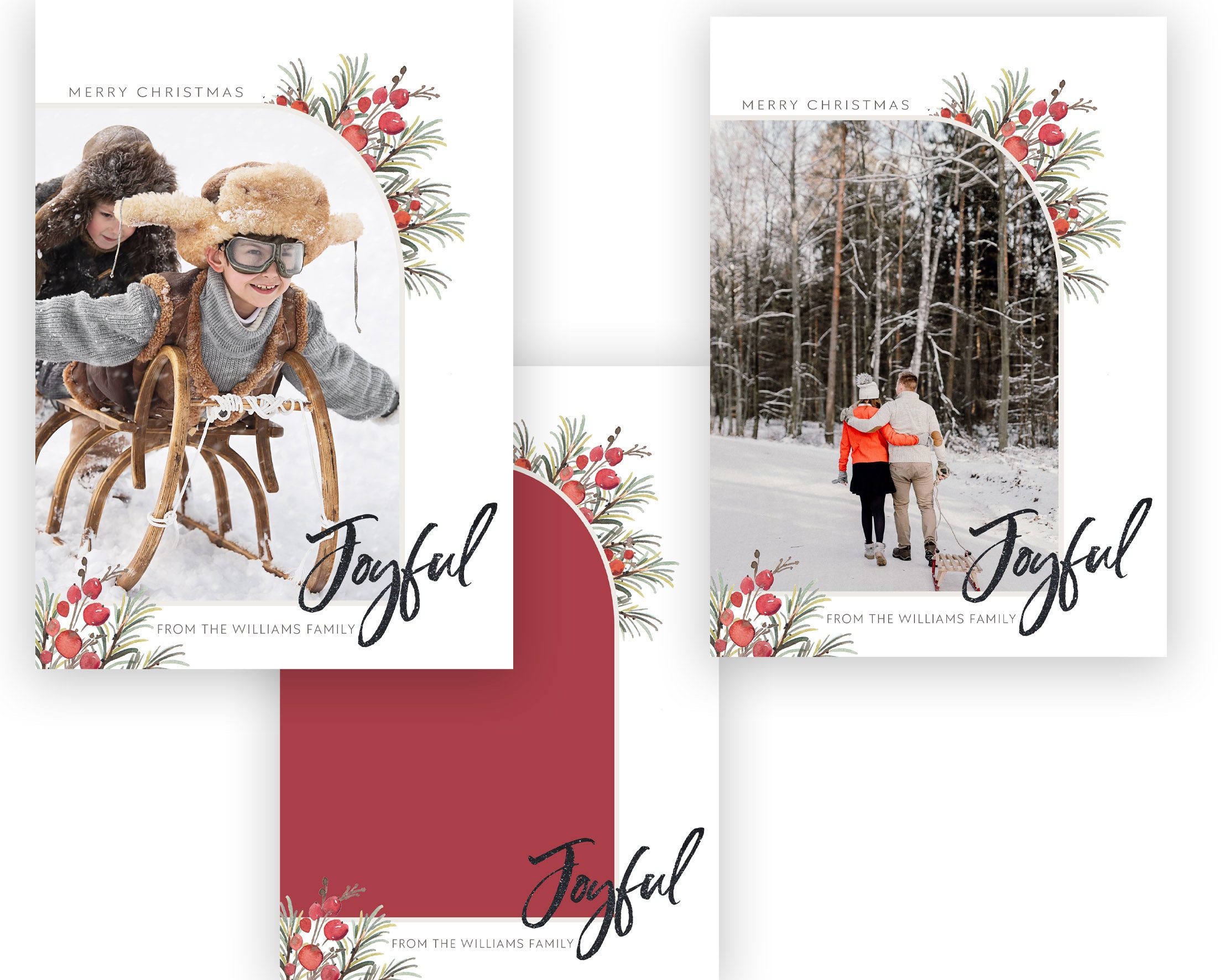 Christmas Card for Photoshop Template PSD, Happy Holidays Card Template ...
