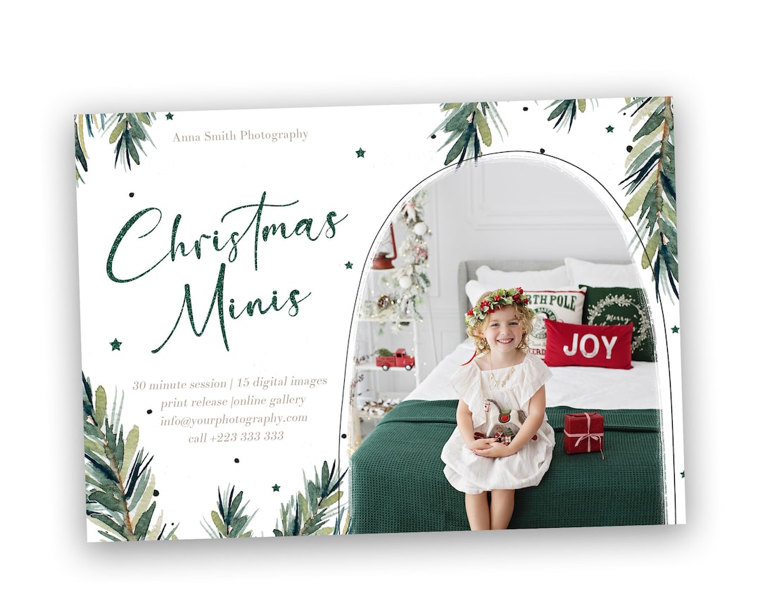 Holiday Mini Session Template for Photoshop, Christmas Minis, Marketing ...