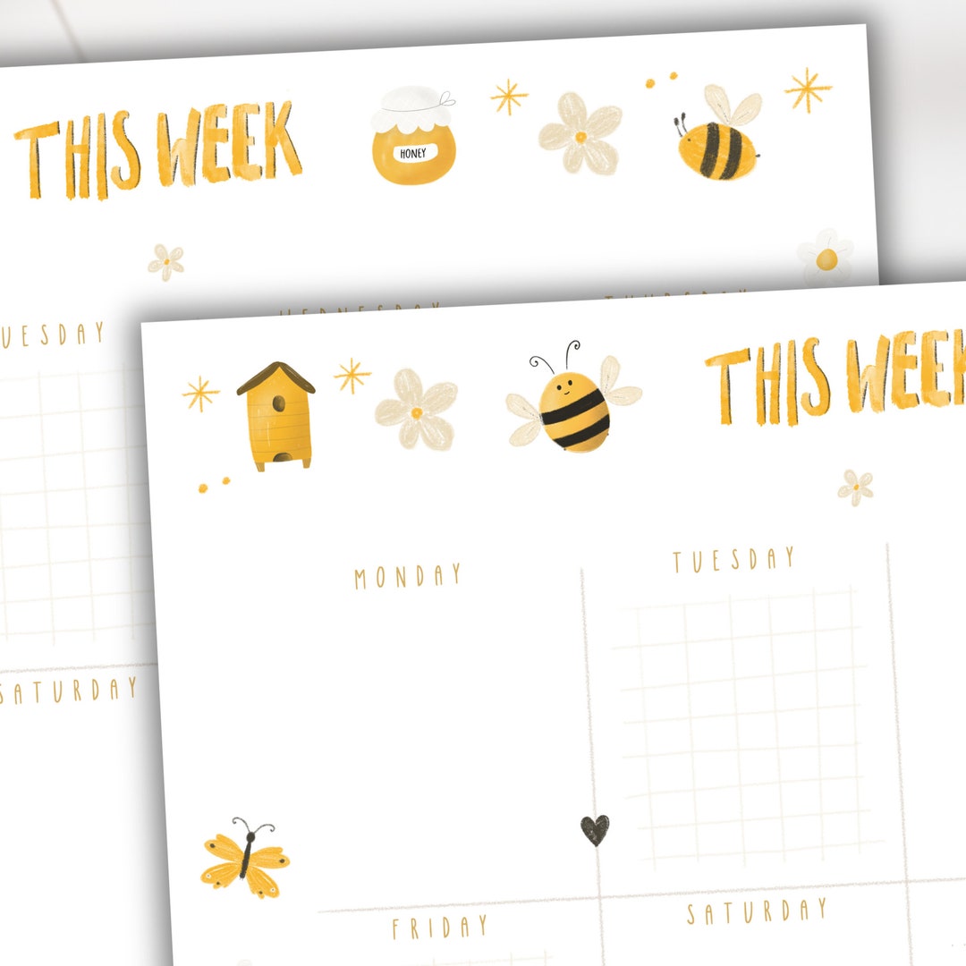 Honey Bee Planner Template, Printable Bee Lovers Planner,instant ...