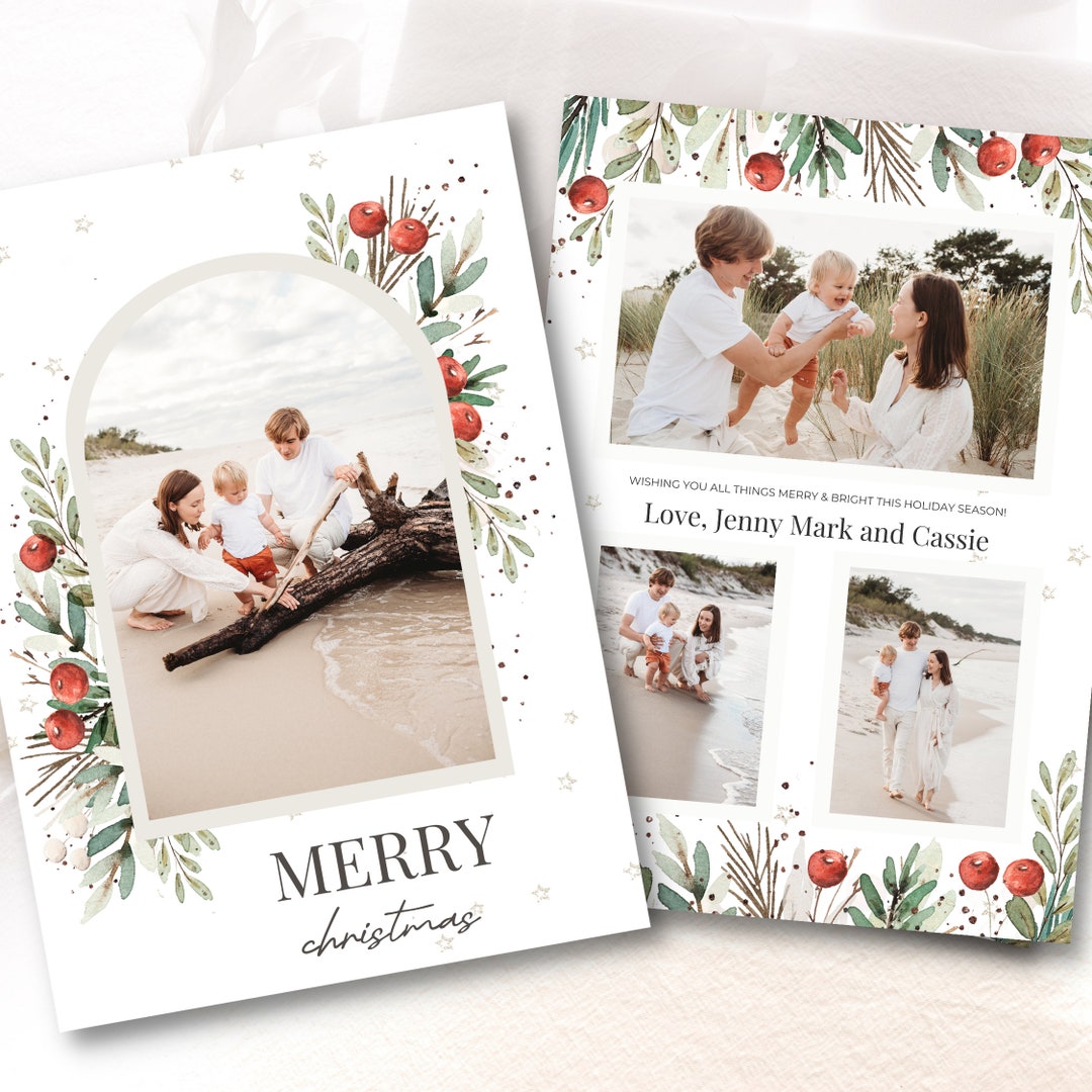 2024 Christmas Card Template Editable CANVA/ Photoshop Christmas Card ...