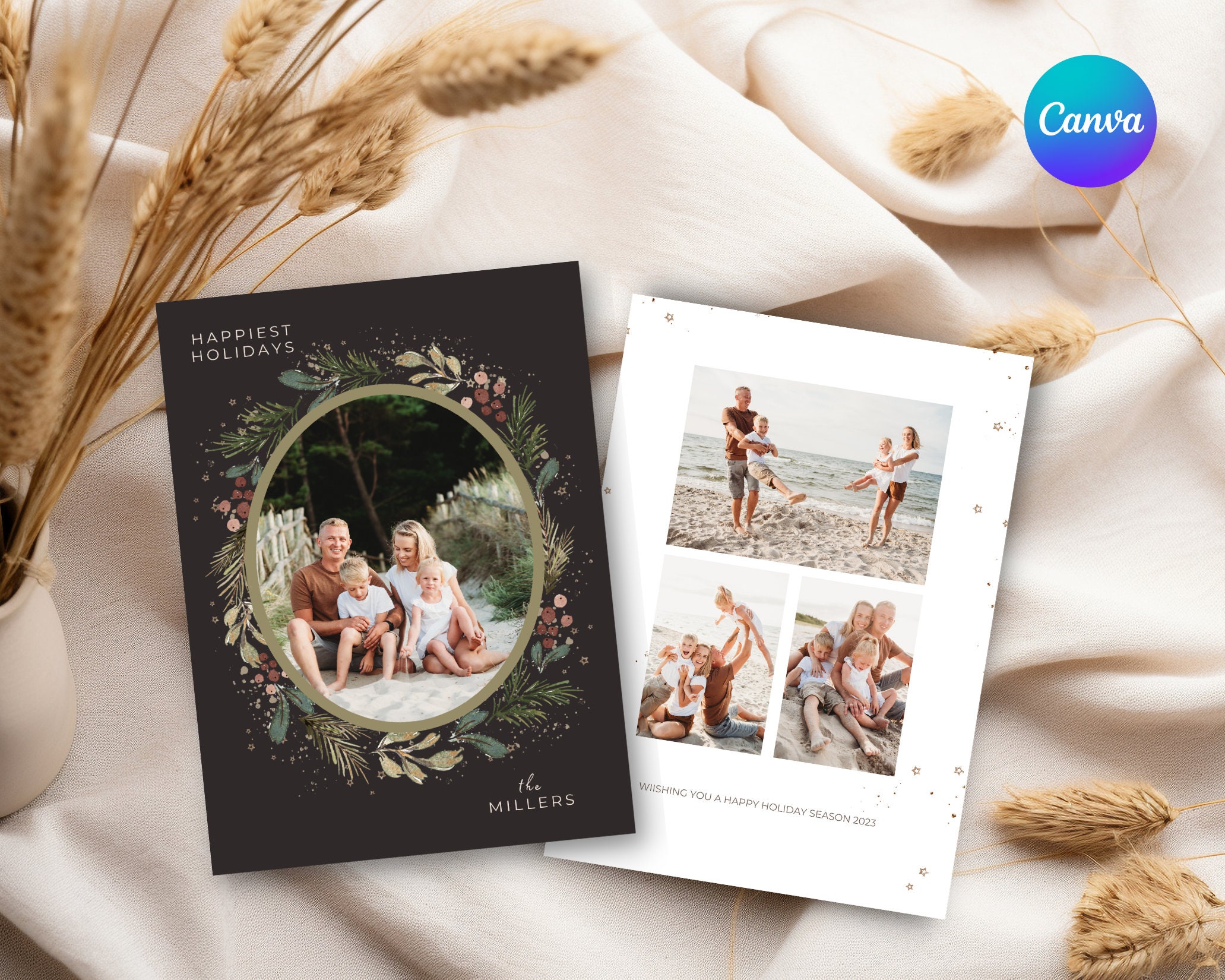 CANVA Holiday Card Template, Printable Holiday Cards, Templates for ...